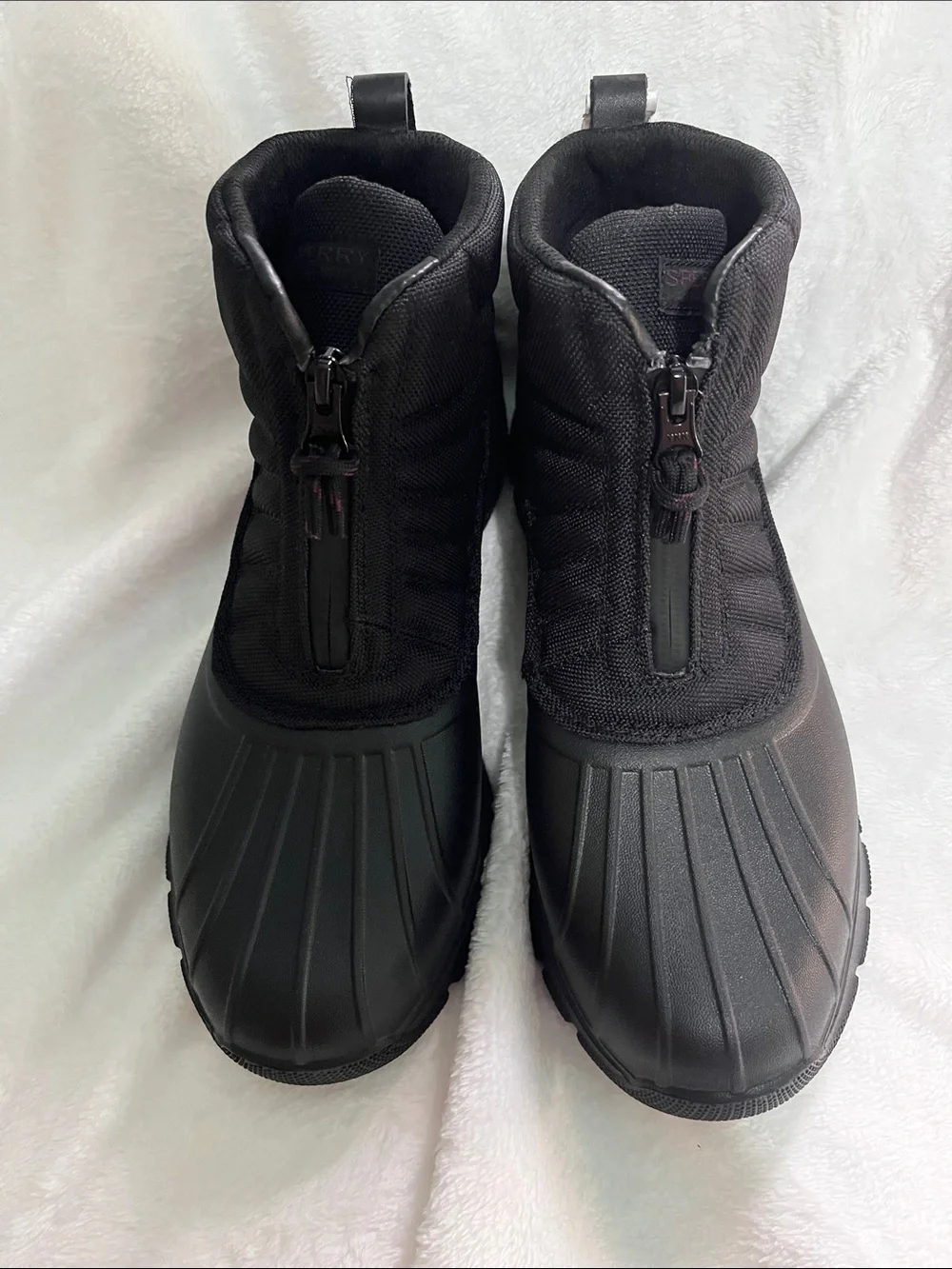 Sperry | Shoes | Sperry Black Seacycled Duck Float Zipfront Boots ...